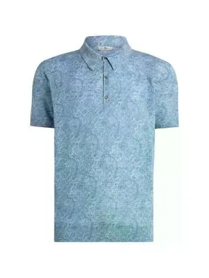 Etro Floral-motif Polo Shirt - Blue