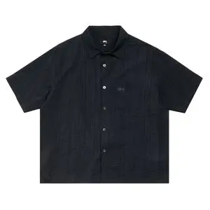 StÜssy Pleated Textured Shirt - Black