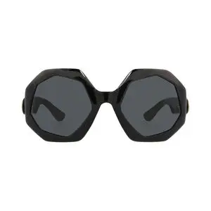 Gucci Round Frame Injection Sunglasses - Black