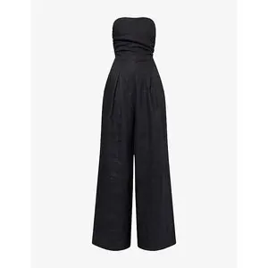 Second Summer Strapless Linen Jumpsuit - Black