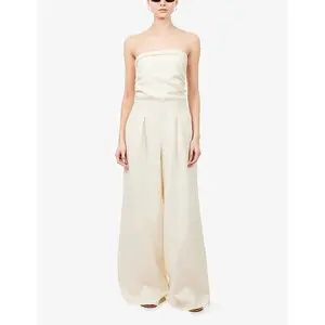 Second Summer Strapless Linen Jumpsuit - Cream