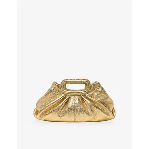 Maje Mini Metallic Leather Clutch - Gold
