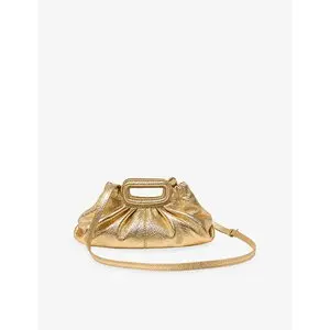 Maje Mini Metallic Leather Clutch - Gold