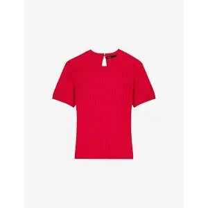 Maje Short-sleeved Knitted Cotton-blend Jumper