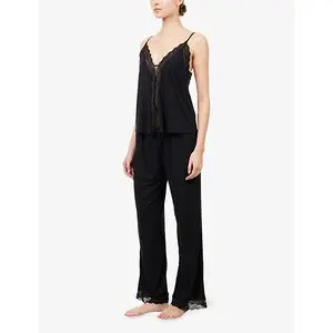 Eberjey Lara Lace-trim Stretch-jersey Pyjamas