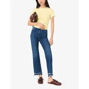 Maje Beaded Flared Bootcut Denim Jeans