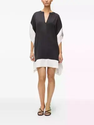 Karl Lagerfeld Mini Colorblock V-neck Dress - Black