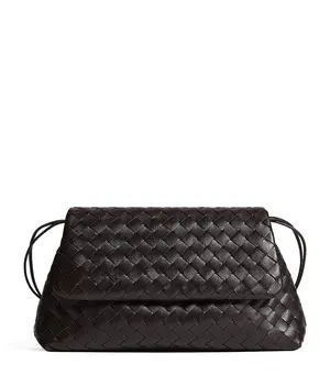 Bottega Veneta Leather Giorno Shoulder Bag - Brown
