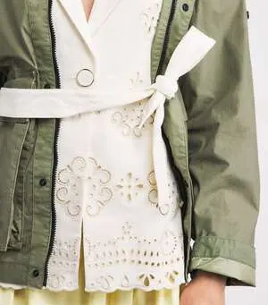 Veronica Beard Eyelet Belted Blazer
