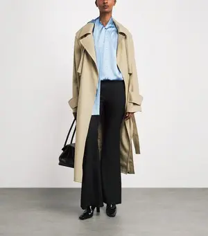 LAURA PITHARAS Wool Flared Suit Trousers