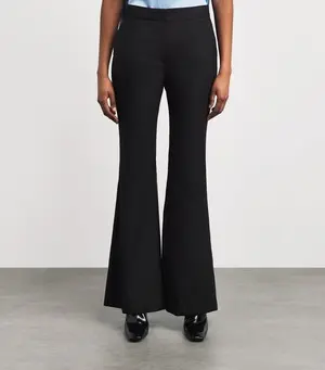 LAURA PITHARAS Wool Flared Suit Trousers