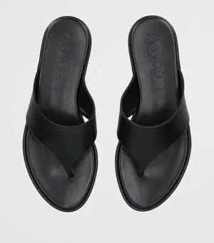 AeydĒ Leather Flip Flops - Black