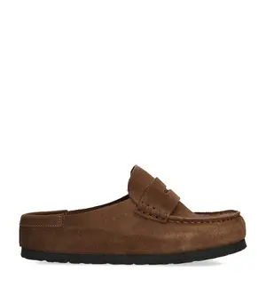 BIRKENSTOCK Suede Naples Wrapped Clogs - Brown