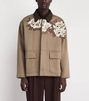 KARTIK RESEARCH Cotton-suede Embroidered Jacket