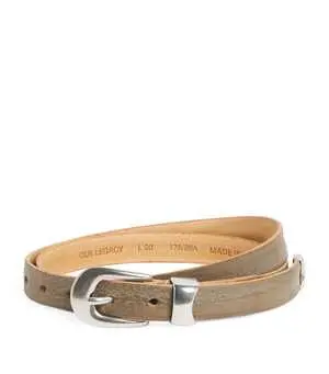 Our Legacy Leather Antiqued Belt Blue
