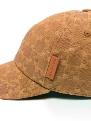 Sandro Denim Cap With Cross Motif