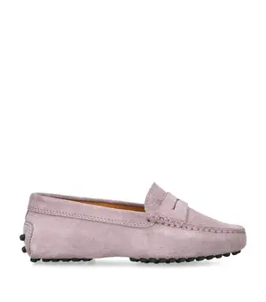 TOD'S Suede Gommino Driving Loafers - Pink