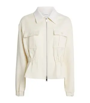 Claudie Pierlot Cotton Jacket With Elasticated Cuffs And Waist - White