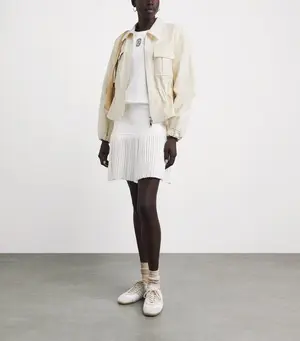 Claudie Pierlot Cotton Jacket With Elasticated Cuffs And Waist - White