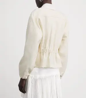 Claudie Pierlot Cotton Jacket With Elasticated Cuffs And Waist - White