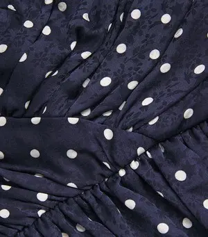 Maje Polka-dot Peplum Strapless Top