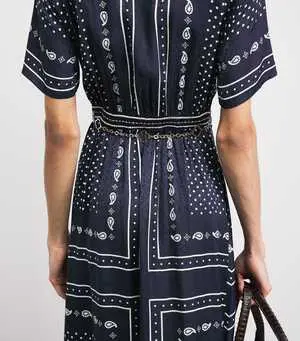 Maje Printed Midi Shirt Dress