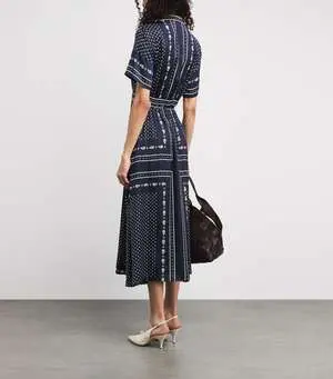 Maje Printed Midi Shirt Dress