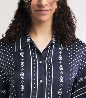 Maje Printed Midi Shirt Dress