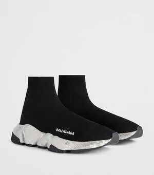Balenciaga Rhinestone-embellished Speed High-top Sneakers