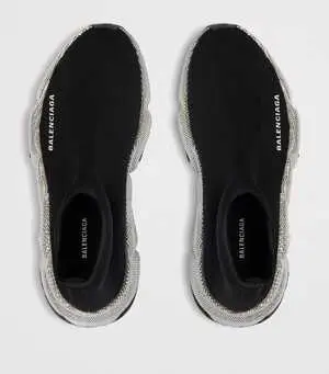 Balenciaga Rhinestone-embellished Speed High-top Sneakers