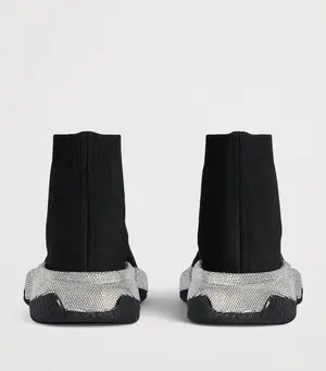 Balenciaga Rhinestone-embellished Speed High-top Sneakers