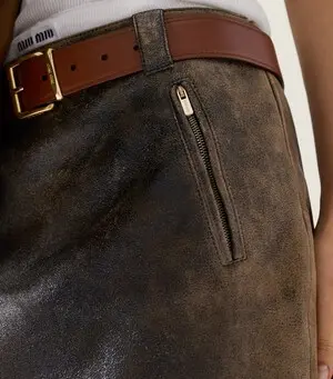 Miu Miu Leather Midi Skirt