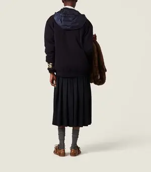 Miu Miu Knit And Suede Down Jacket