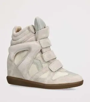 Isabel Marant Étoile Suede Bekett Wedge Sneakers - Beige