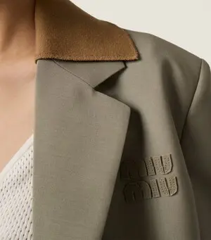 Miu Miu Logo Detail Mohair-wool Blazer
