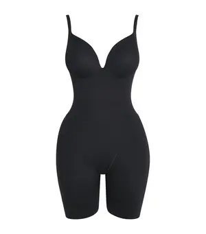 SKIMS Ultimate Padded Mid-thigh Bodysuit - Black