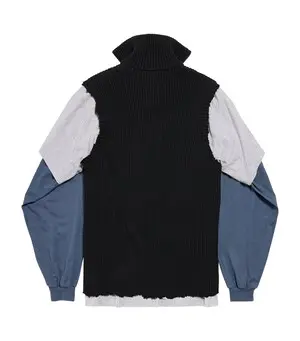 Balenciaga Hybrid Layered Quarter-zip Sweater