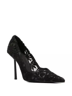 LE SILLA Lace Pointed Pumps - Black