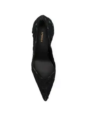 LE SILLA Lace Pointed Pumps - Black