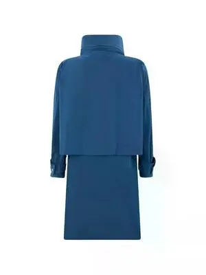 MOORER High-neck Layered Coat - Blue