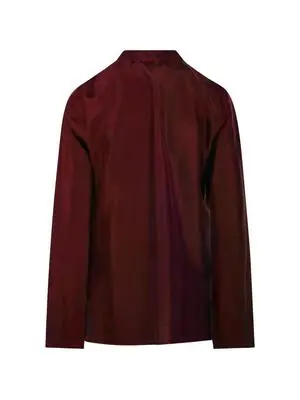 FORTE_FORTE Habotai V-neck Buttoned Shirt