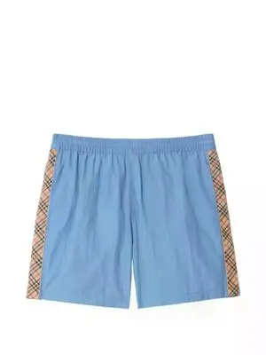 Burberry Check-trim Swim Shorts - Blue