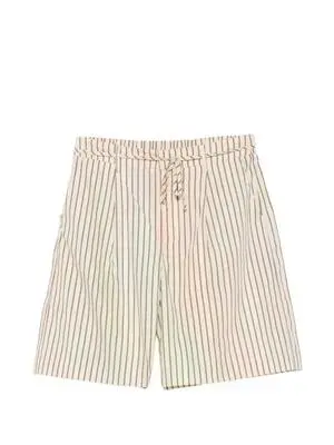 YERSE Striped Drawstring-fastening Shorts