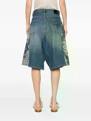 R13 Bandana-appliqué Denim Shorts