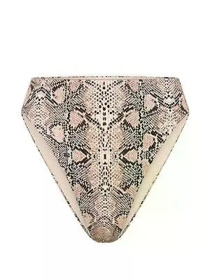 Camilla High-waisted Printed Bikini Bottom - Neutrals