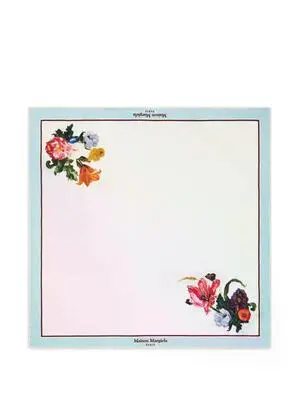 MAISON MARGIELA Floral Silk Scarf - White
