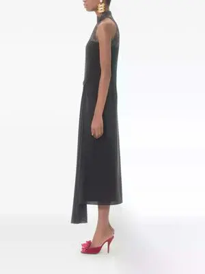 Valentino Garavani Georgette Midi Dress With Lace And Draping