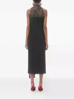 Valentino Garavani Georgette Midi Dress With Lace And Draping