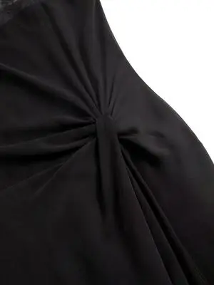 Valentino Garavani Georgette Midi Dress With Lace And Draping