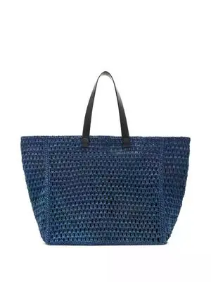 ANINE BING Large Rio Logo-appliqué Tote Bag - Blue